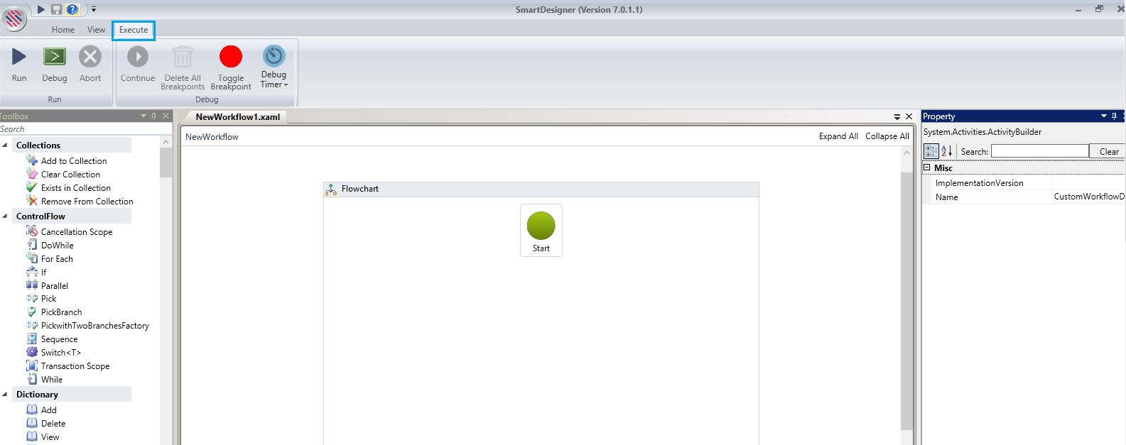 SmartDesigner Execute Menus - In Detail | Robility Docs